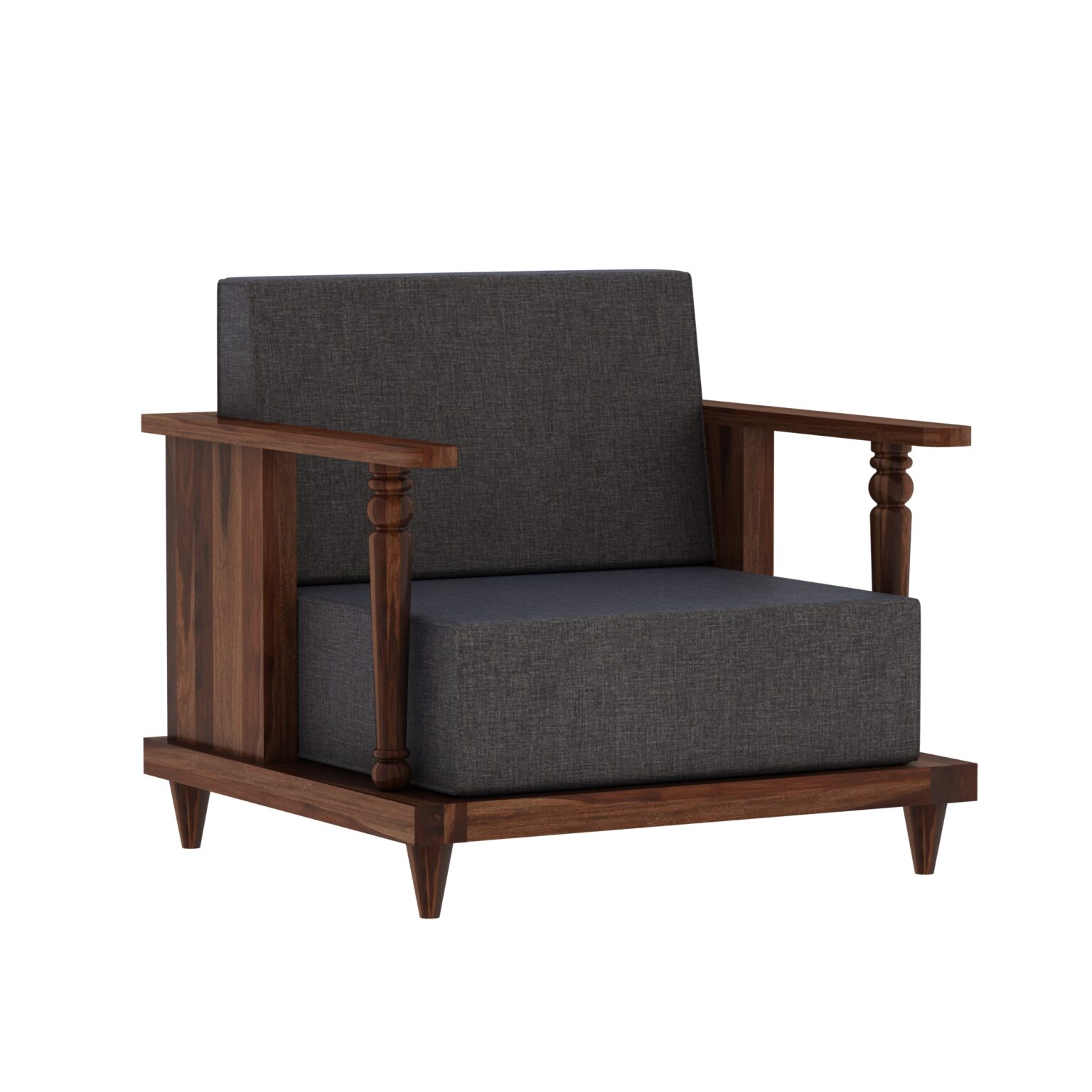 Best Sheesham Wood Single Seater Sofa (1) - Vintage Home
