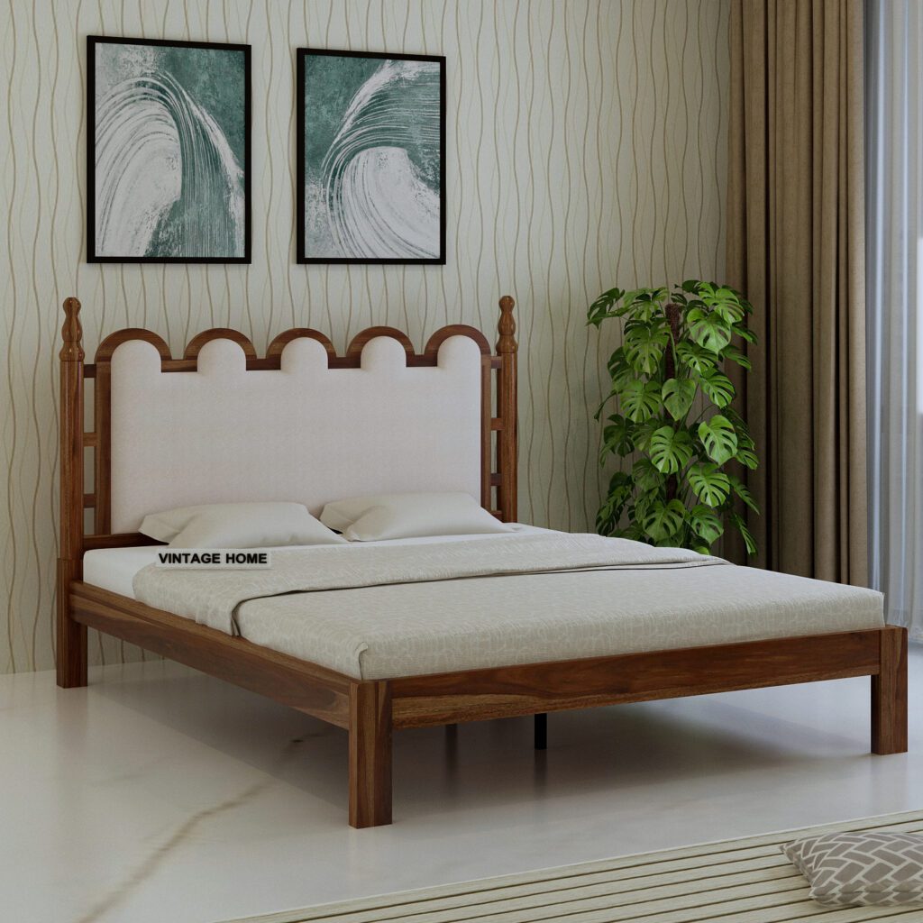 Best Heritage Wooden Bed Without Box – Sheesham Wood, Teak Finish (King ...